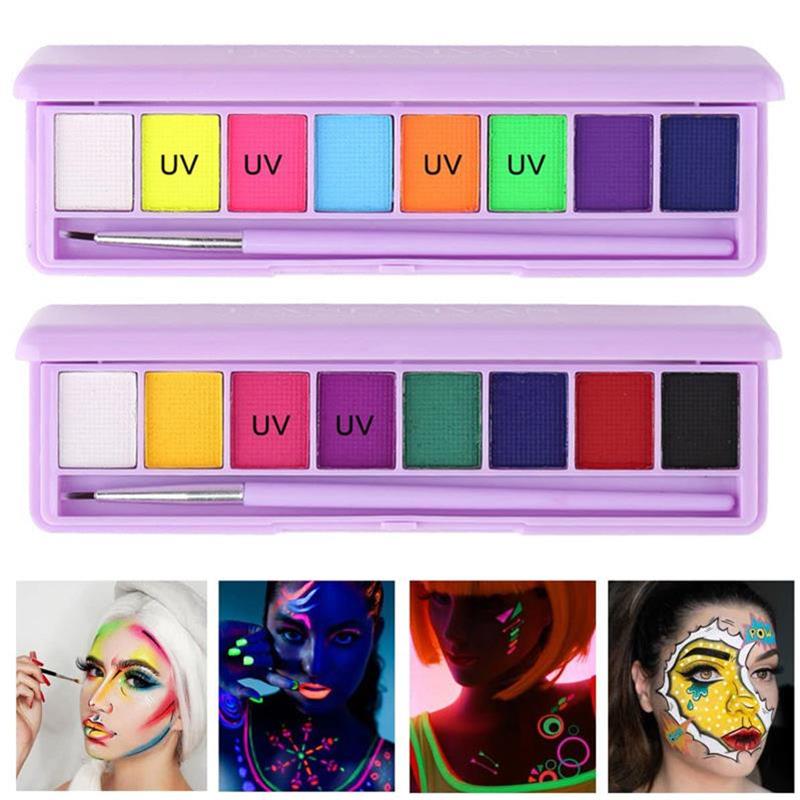 Vandopløselig fluorescerende makeup-palette – denmarkify
